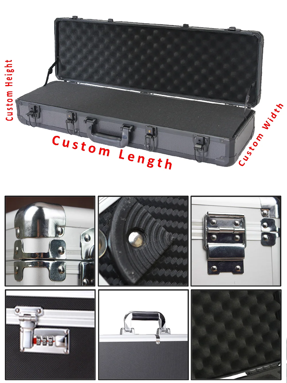 Long Aluminum Instrument Flight Carrying Case With Foam Inside,Aluminum ...