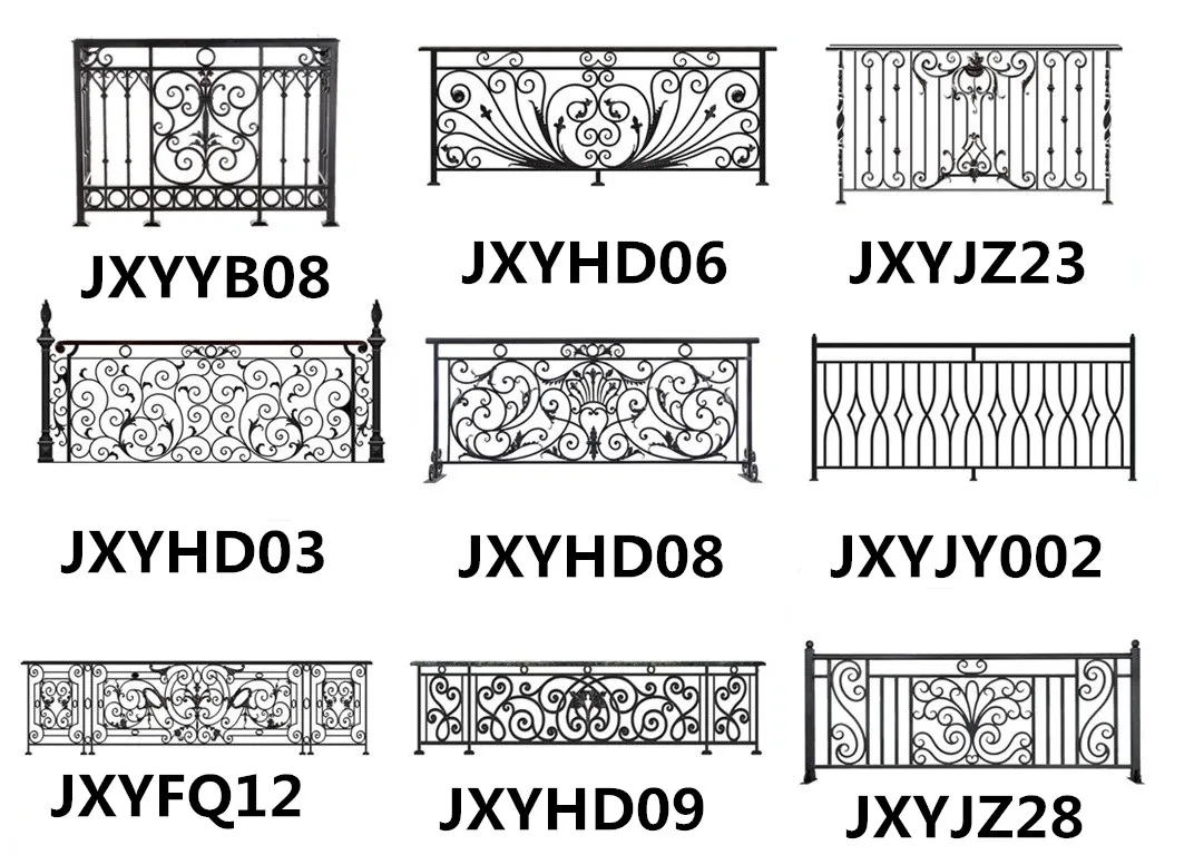 Ornamental Painted Wrought Iron Railing - Exquisite Pattern