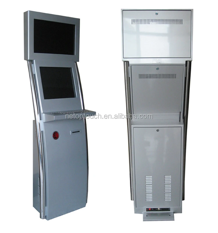 Free Standing Dual Monitor Wifi Payment Kiosk Touch Screen Interface ...