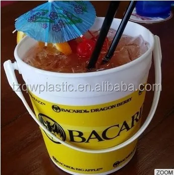 Bpa Free 1000ml Malibu Plastic Rum Bucket With Handle For Drinking ...