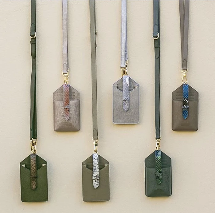 Custom Fancy Real Leather Phone Wallet Pouch Bag With Card Slot ...