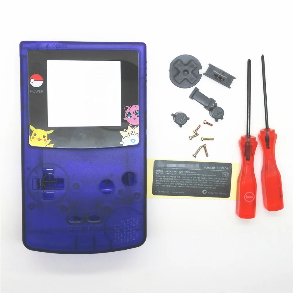 For Gbc Mario Pikachu Limited Version Full Housing Shell Case Pack For ...