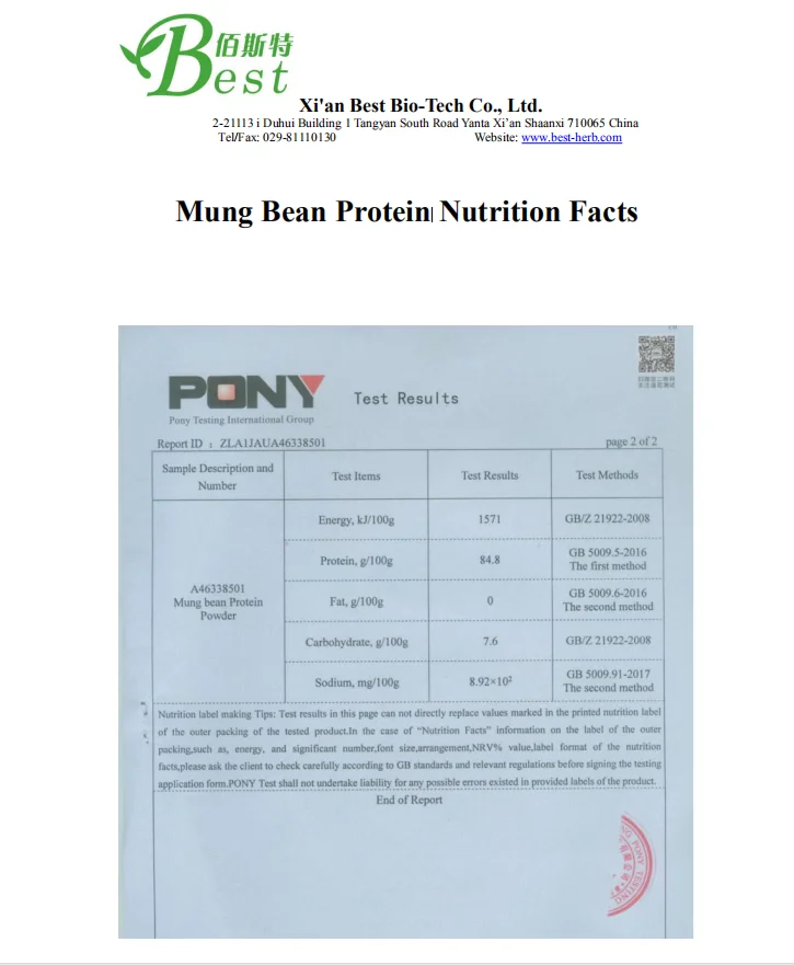 100 Natural Mung Bean Protein Isolate 80 Buy Mung Bean Protein Mung