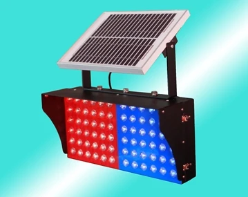 Red Blue Flashing Solar Powered Led Warning Traffic Light - Buy Solar ...