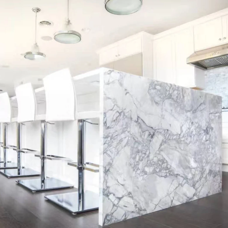Quartzite Kitchen Benchtop - Natural Calacatta Marble
