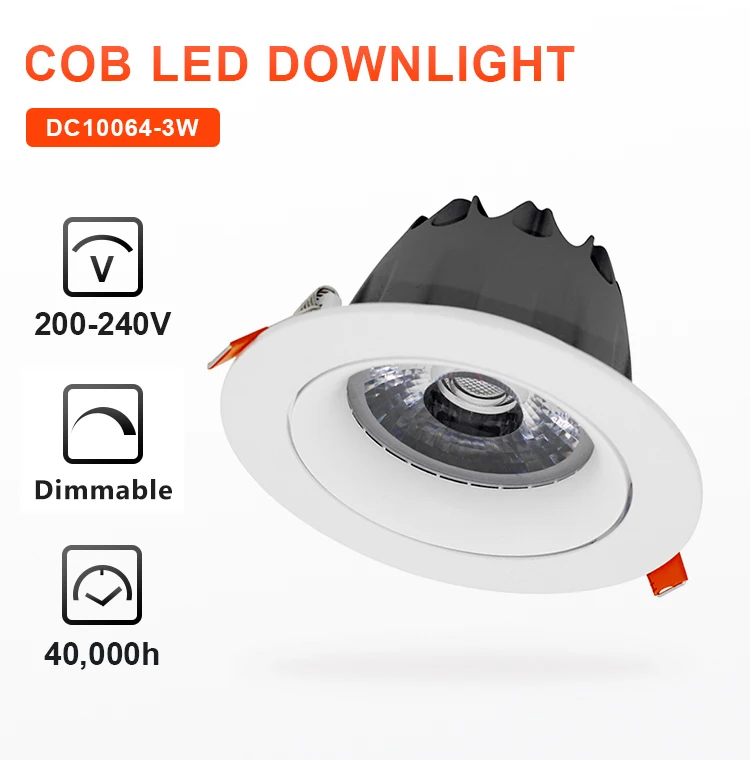 10 15 20watt Aluminum Dimmable Recessed Led Downlight Movable Cutout ...