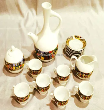 28pcs Jebena Ceramic Ethiopian Coffee Set Cawa Cup Set For Saba Coffee ...