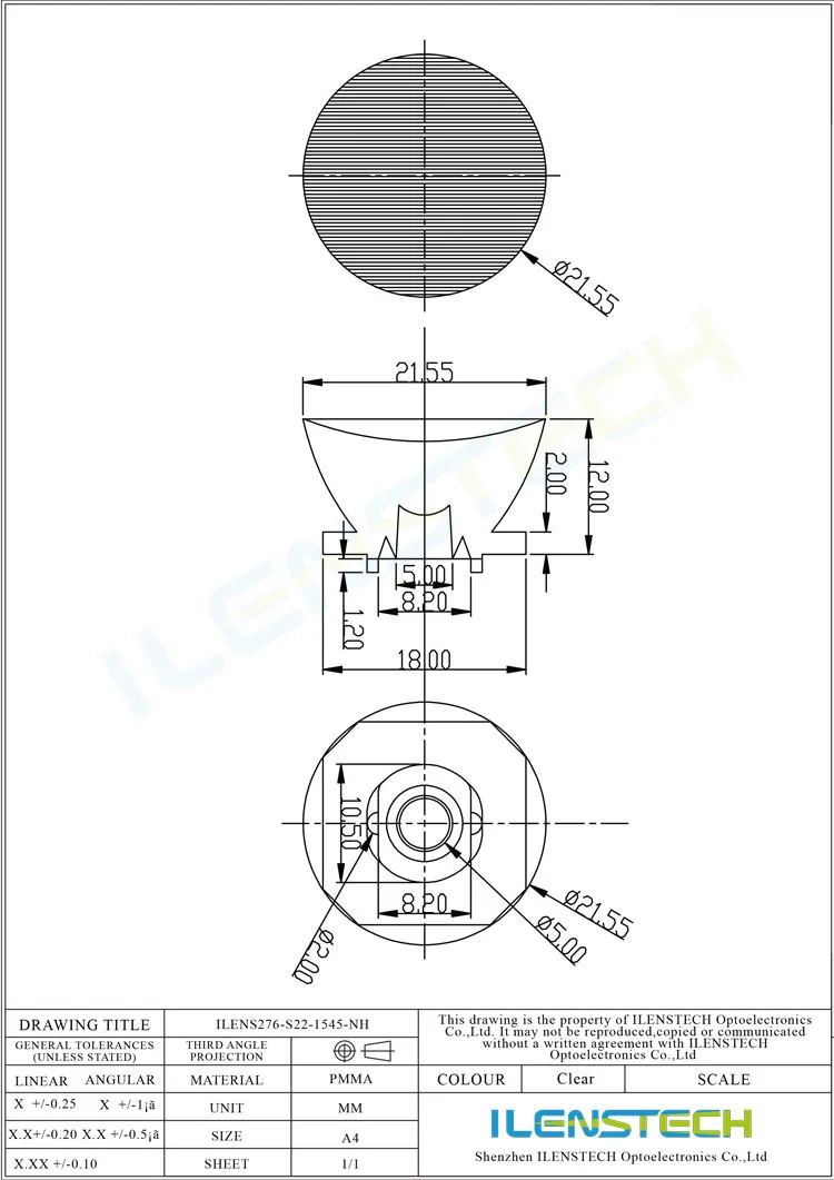 Ilenstech Led Spotlight Lens 15x45 Degree for Wholesale