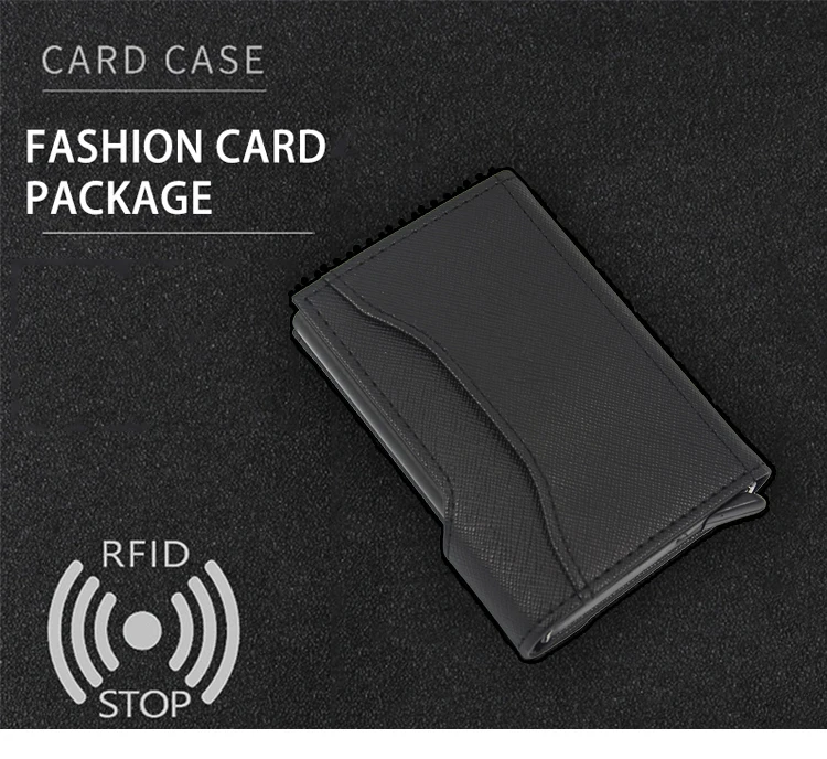 Promotional Custom Metal Acrylic Men Push Button Credit Wallet RFID ...