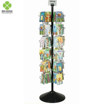Promotional Floor Greeting Card Display Rack Metal Postcard Holder ...