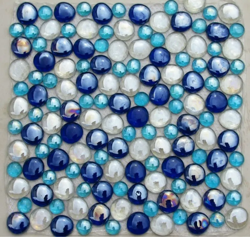 PG05 Various size multi color decorative glass pebbles garden paving ...