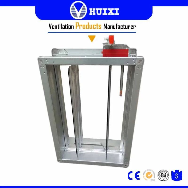 Rectangular Galvanized Steel HVAC Air Duct Electric Fire Damper ...