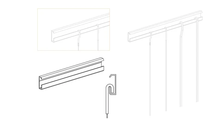 Stain Extruded Aluminium Track Hanging Rail Picture Wall Hanging System ...