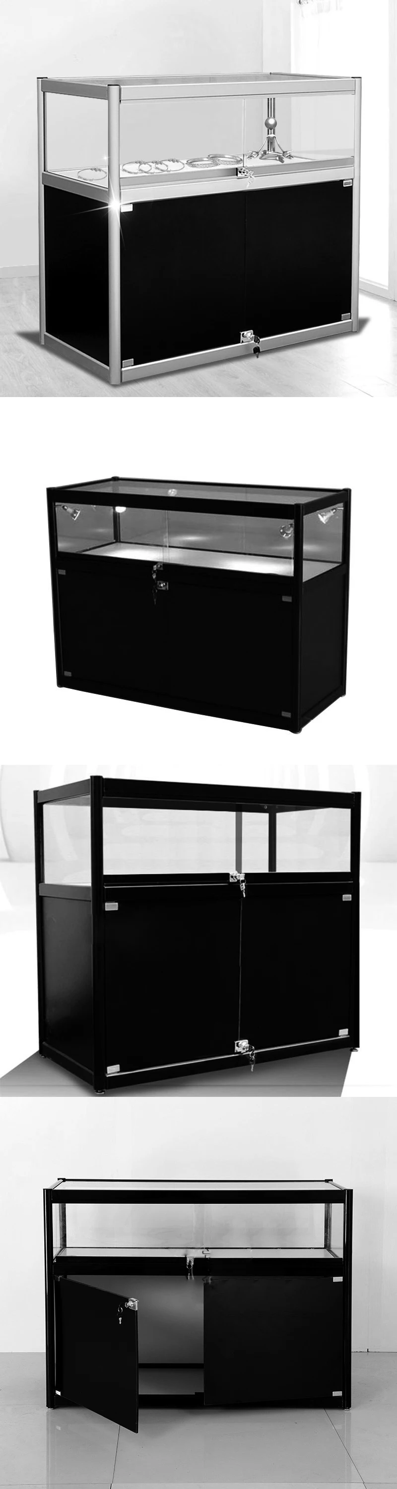 Small Glass Showcase - Elegant Cosmetic Shop Counter