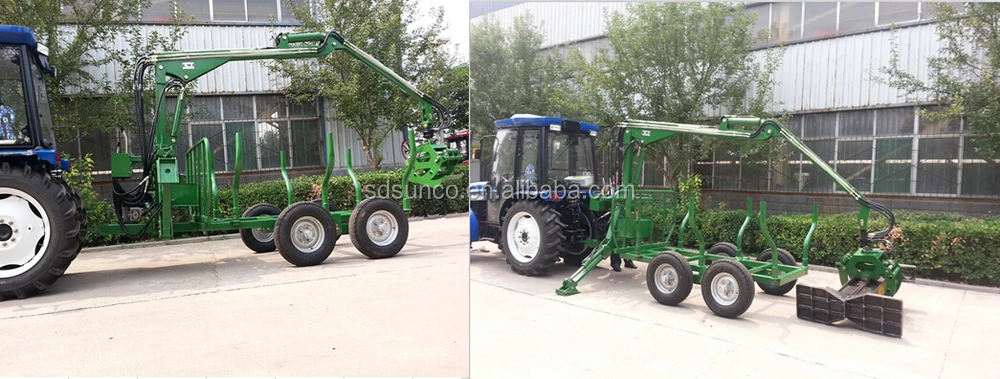 Farm Grapple Log Loading Trailer/wood Timber Trailer/agricultural ...