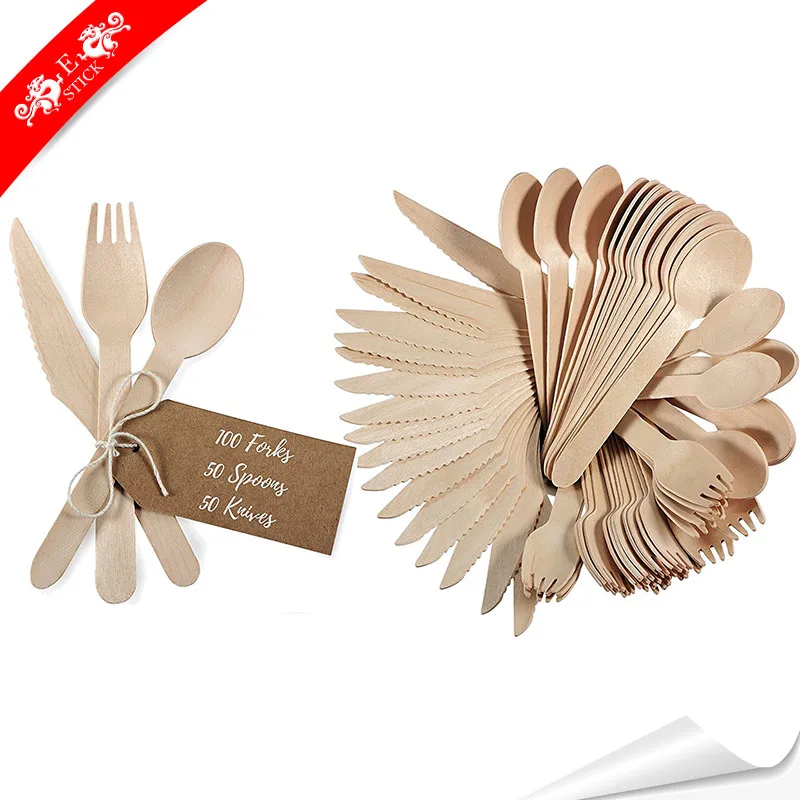 Hight Quality Bagged Disposable Wooden Spoon Fork Knife For Sale - Buy ...