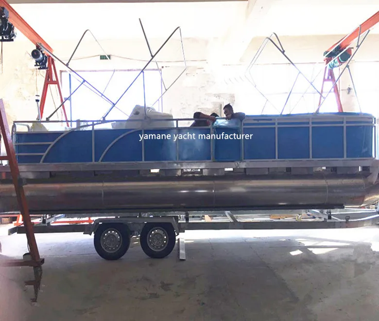 25ft New Model Welding Aluminum Alloy Pontoon Boat for Tourism and Fishing