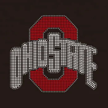Iron On Rhinestone Ohio State University Sports Team Heat Transfer ...
