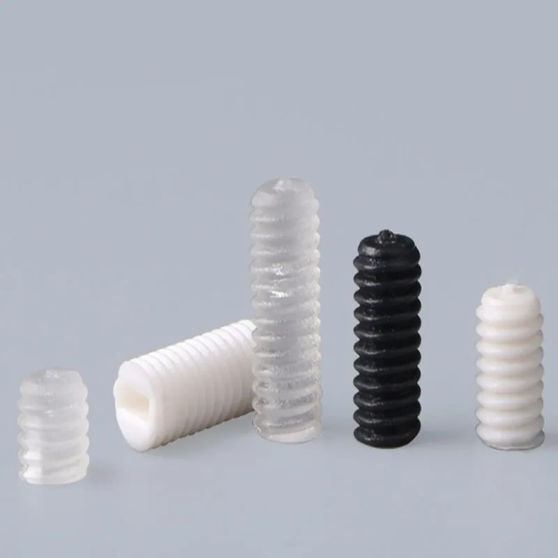 Slotted Plastic Grub Screw Headless Set Screw with Flat Point
