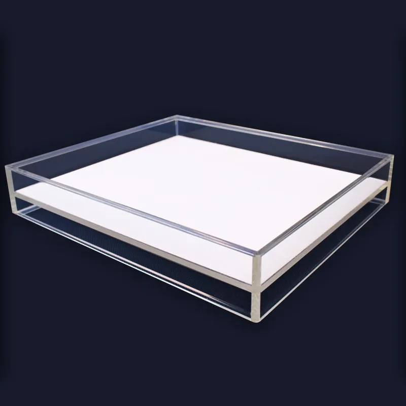 Stackable Square Clear Perspex Plastic Show Tray Organizer Counter ...