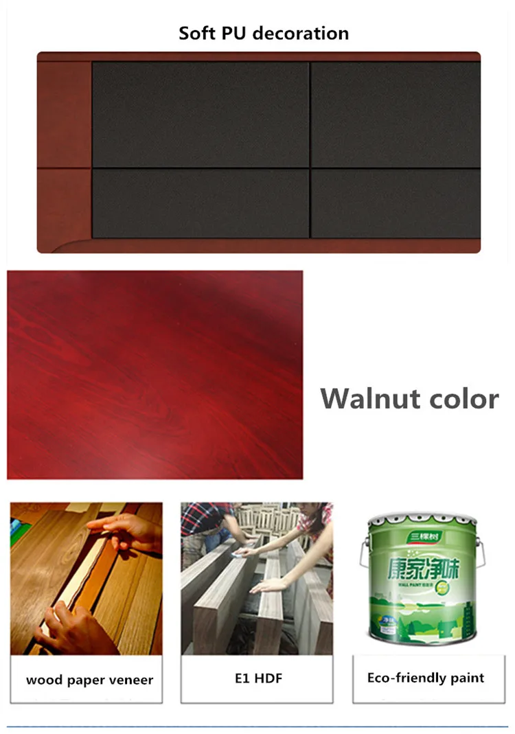 HDF Board L Shape MDF Classic Office Desk with Side Cabinet