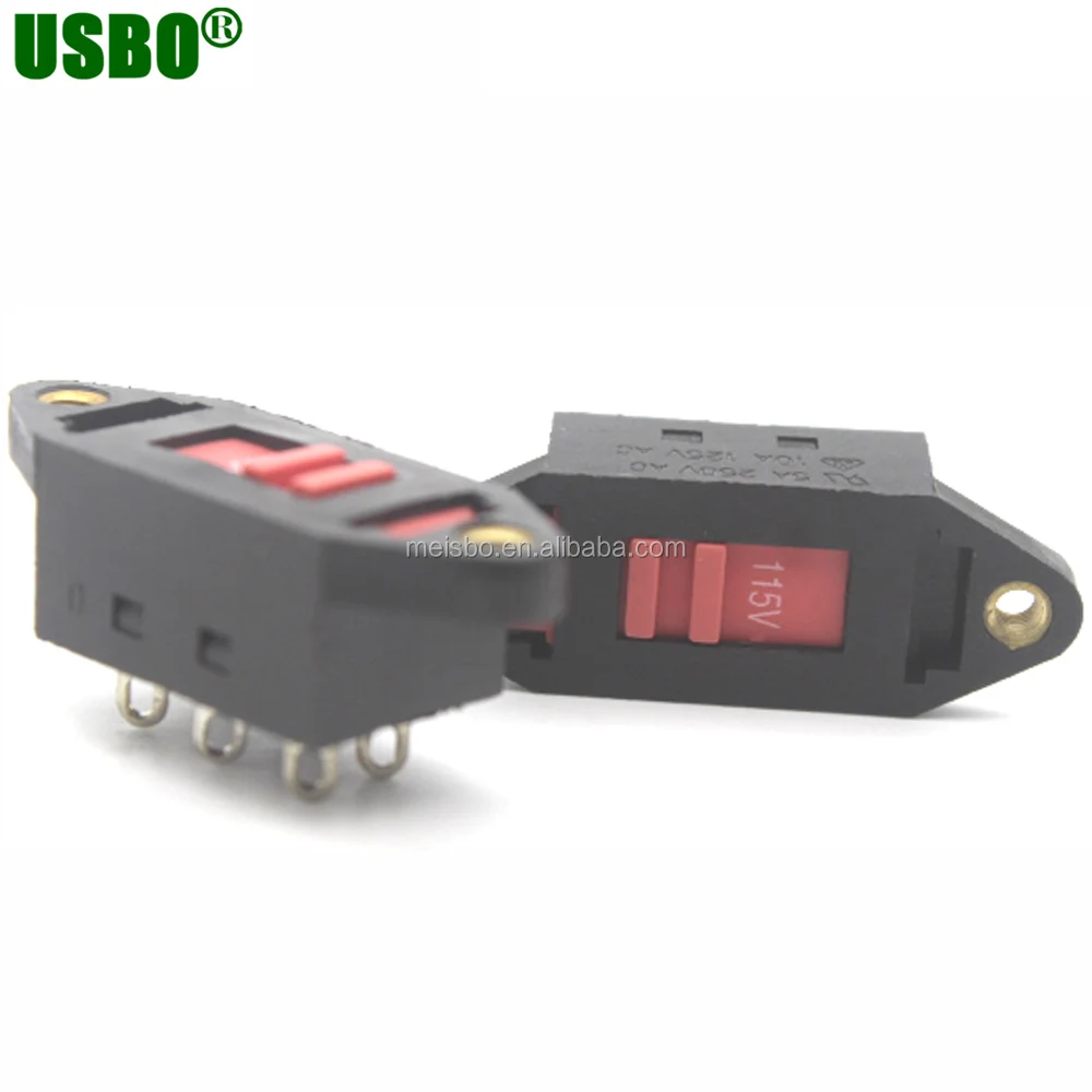 2P1T Switch - Black 5A 250V Voltage Conversion Slide Switch