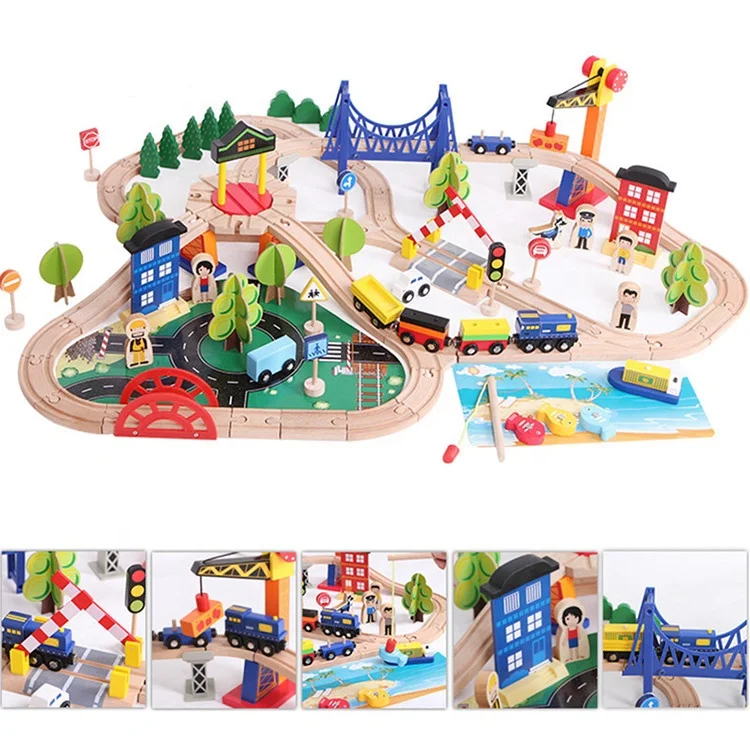 Custom Multifunctional Fishing Educational Classic Railway Toys 108pcs ...