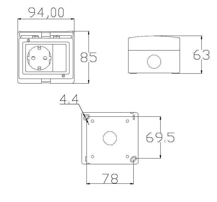 Ip55 Waterproof Wall Mounted Germany Style 250vac 16a 1 Gang Switch ...