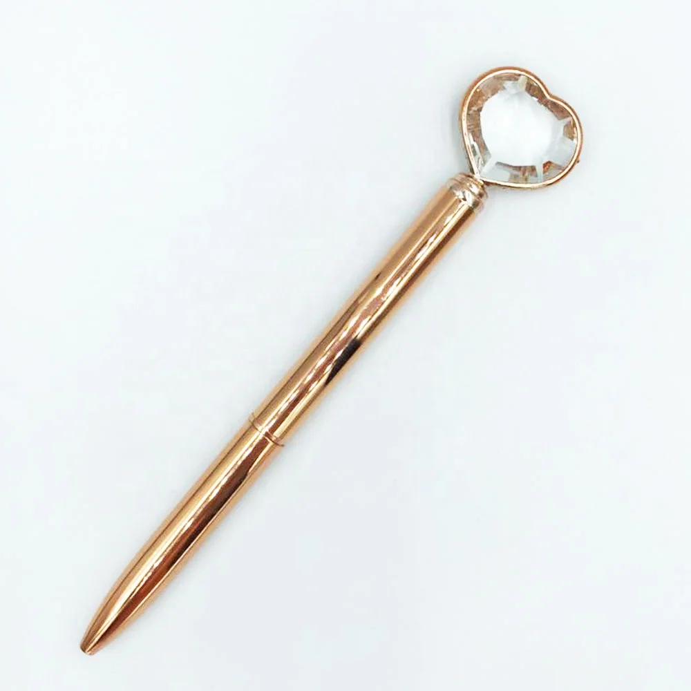 Promotional Gift Diamond Pen Heart Shape Metal Ball Pen Jewel Ballpoint ...