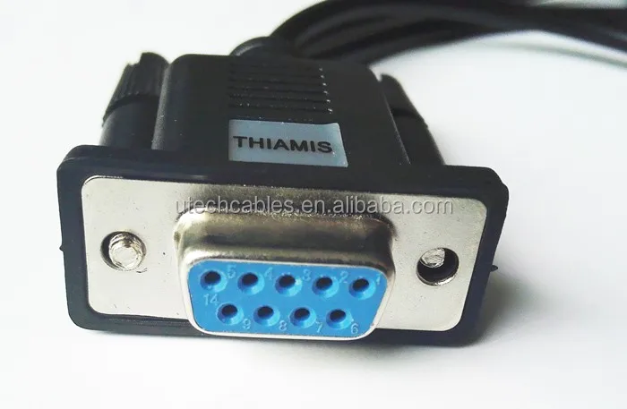 1ft 9 Pin Serial Splitter Cable Db9 3 Male To 1 Female Rs232 Cable ...