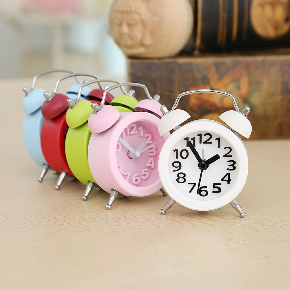 Mini Plastic Twin Bell Desk Clock With Alarm Function,Classical Two ...