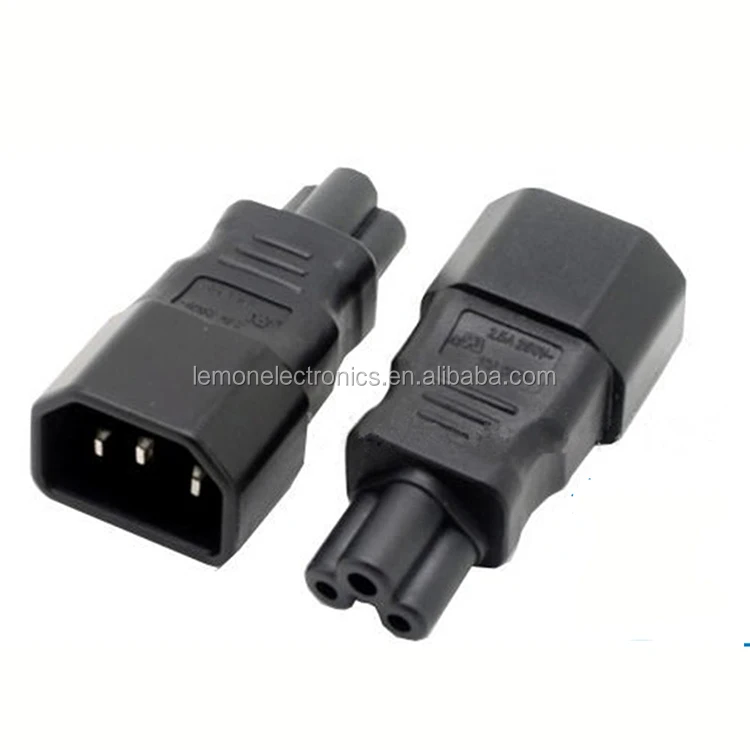 3 Pin Iec Socket C14 To Cloverleaf Plug C5 Adapter Up To 250v - Buy Iec ...
