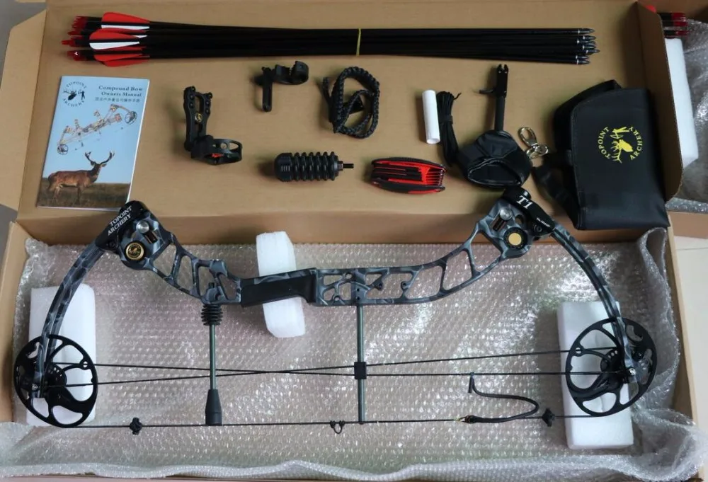 Archery Aluminium Compound Bare Bow Set T3 - 70lbs Draw Weight, 340fps ...