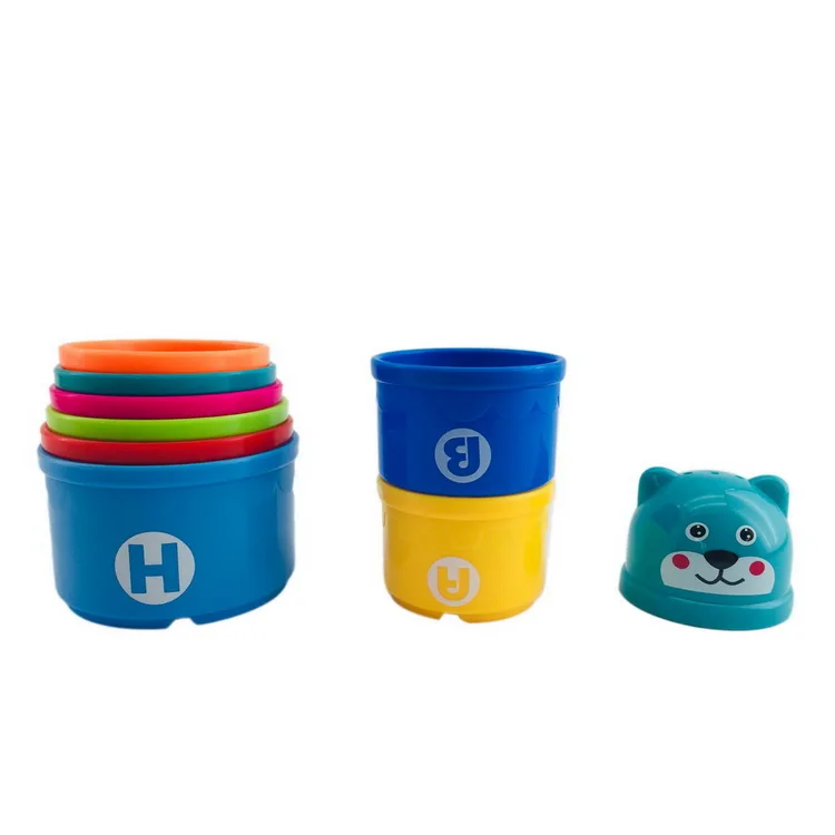 Educational Bright Color Cartoon Styles Plastic Bath Game Baby Stacking ...