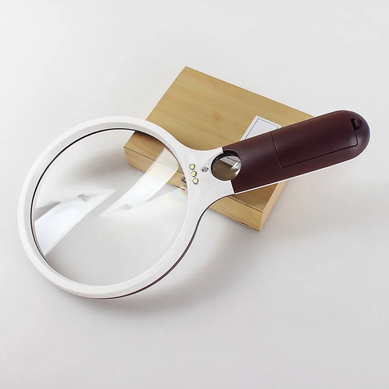 4 Led Handheld Magnifying Glass With Dual Glass - 2x And 30x ...