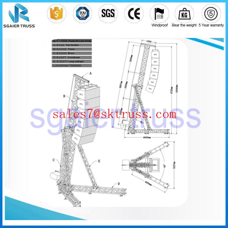 6m High Line Array Tower Truss Structure - Buy Line Array Truss,Tower ...