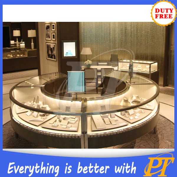 Hot Sale New Attractive Round Glass Jewelry Display Showcase /jewel ...
