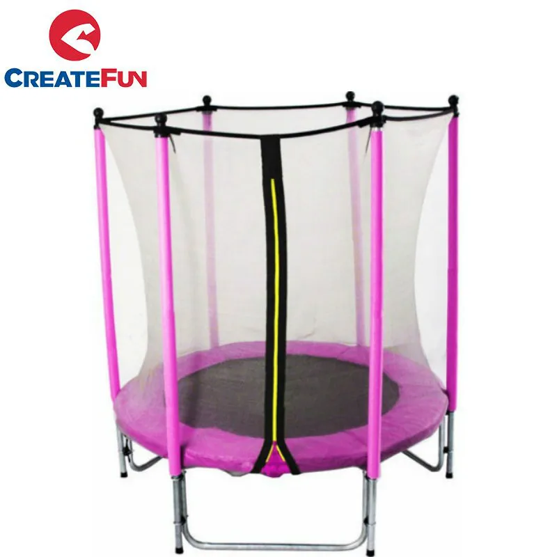 Createfun Fitness Rebounder 55" Kids Mini Indoor Trampoline Bed With ...