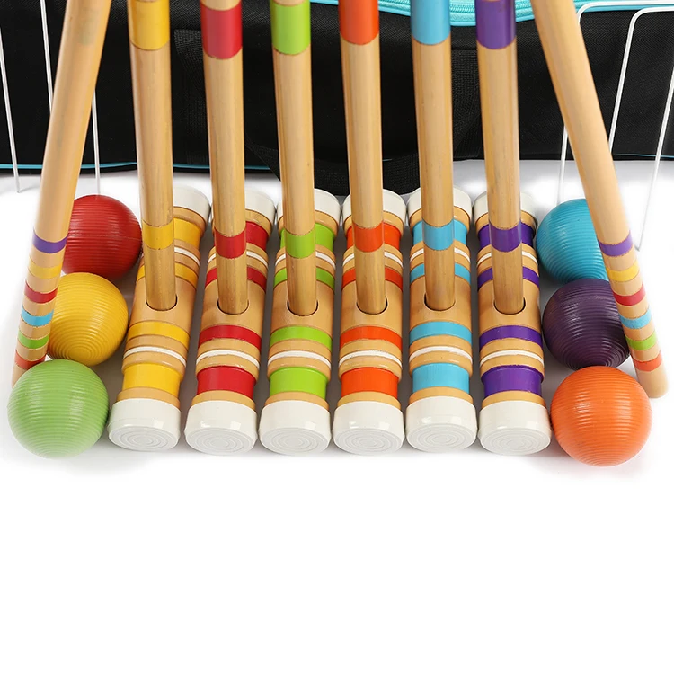 Outdoor Wooden Croquet Set Garden Outdoor Gateball Set Game Croquet ...