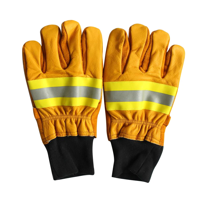 Leather Extrication Glove Waterproof Heat Resistant Fire Proof Fireman ...