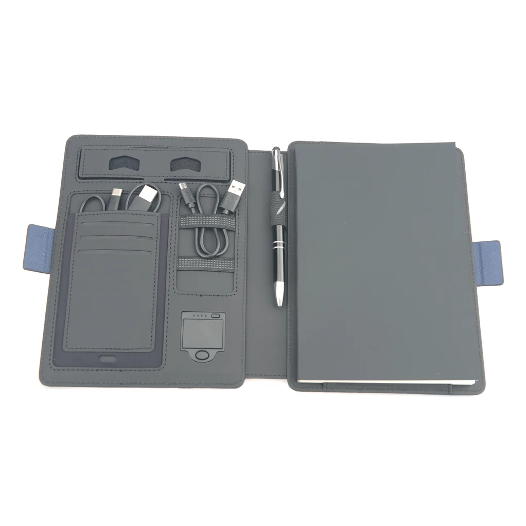 Custom Power Bank Notebook/portfolio With And Cable Charger - Buy ...
