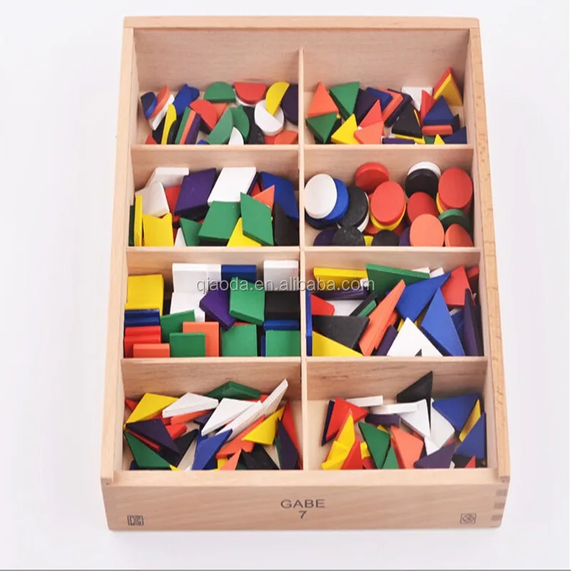 Wholesale Wooden Educational Toy Froebel Gabe 7 Colorful Geometric ...