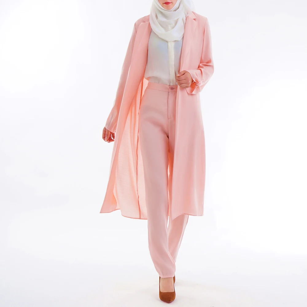 Latest Two Piece Set Top And Trouser Muslim Women Casual Clothing Abaya ...