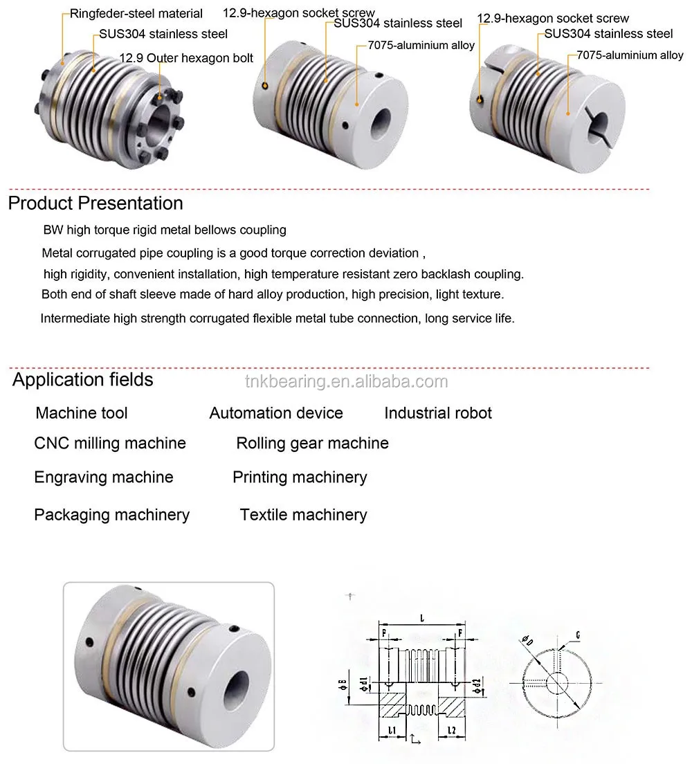 10% Off Price Metal Bellows Coupling Bw16c Shaft Coupler,Flexible Shaft ...
