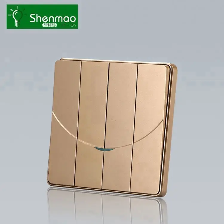 Modern Aluminium Golden Color Wall Mount Electrical Switches - Buy ...