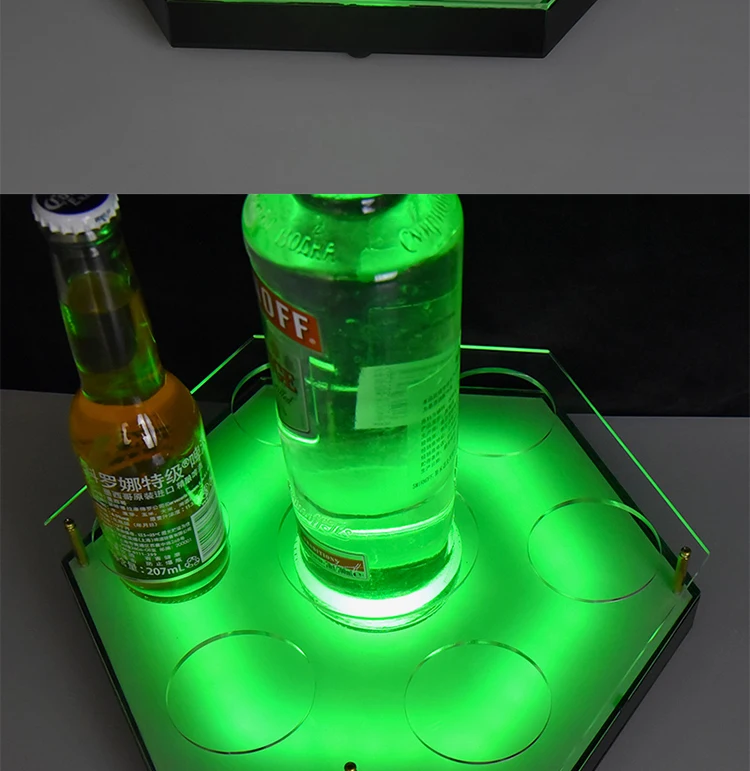 Rechargeable Plastic Acrylic Led Shot Lighted Serving Trays Led Bottle ...