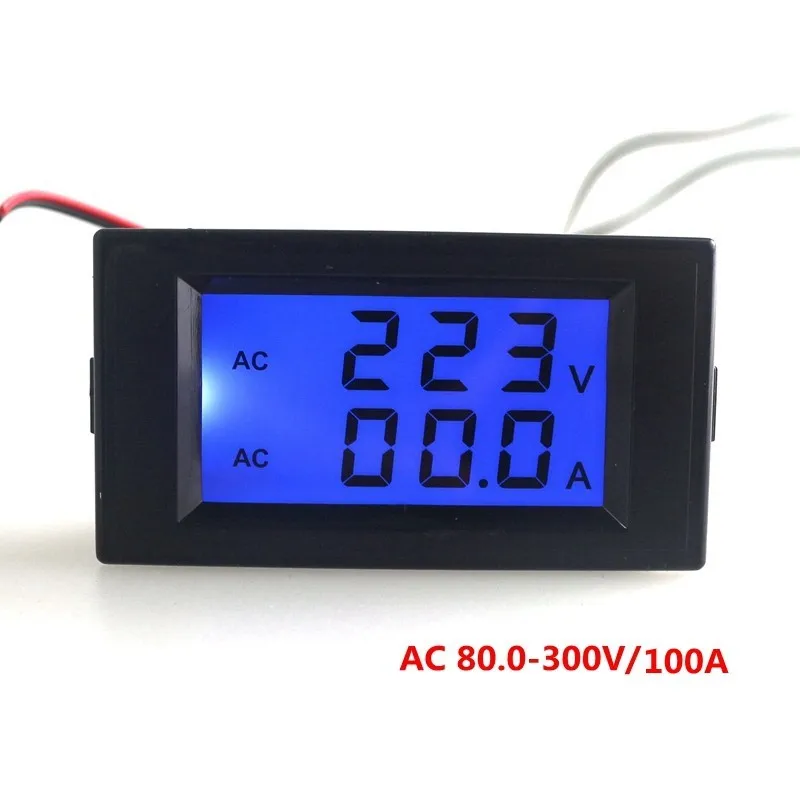 Digital Voltmeter Ammeter Ac220v 300v 100a Voltage Ampere Meter Current ...