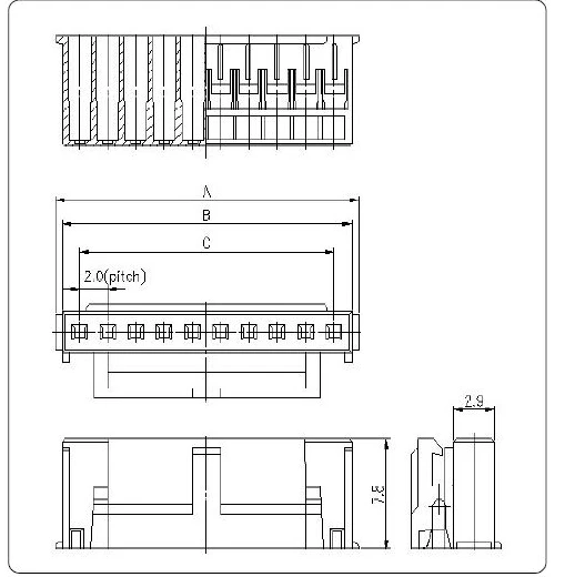 Yeonho 2.0mm Pitch 3 Pin Connector - Reliable Wire to Board