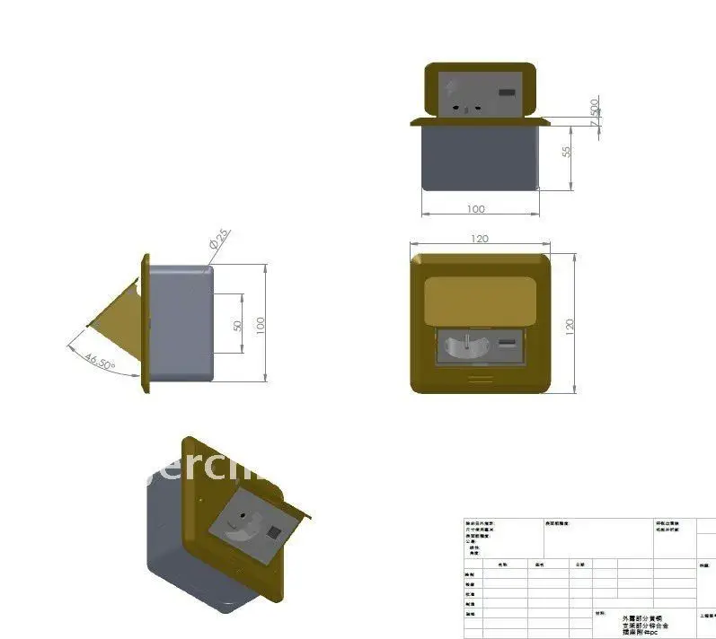 2gang Universal Floor Mounted Pop Up Electrical Power Outlet Box/best ...