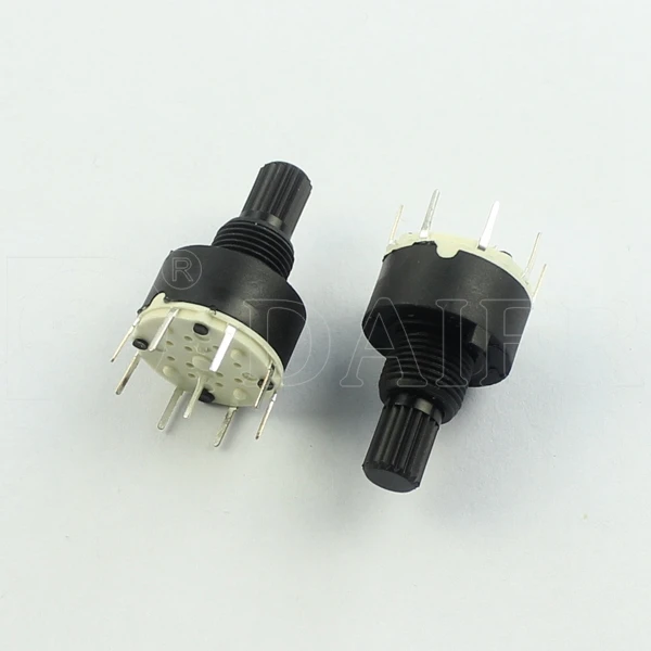 1 Pole 8 Position 15mm Shaft Length Pcb Terminal Mini Rotary Switch ...